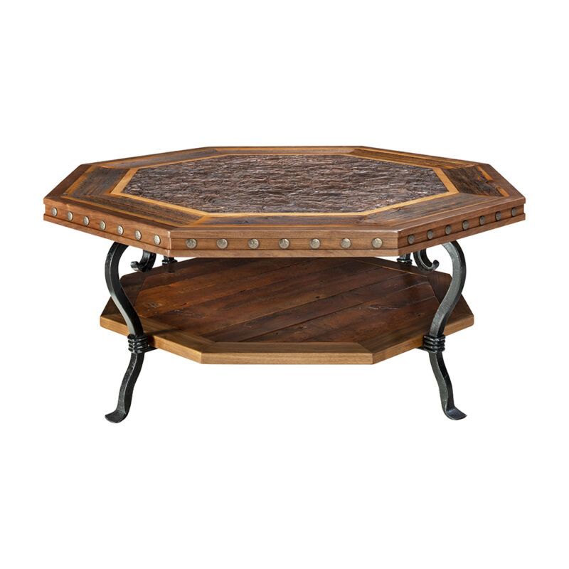 Signature Octagonal Cocktail Table - Rustic Reclaimed Wood Furniture