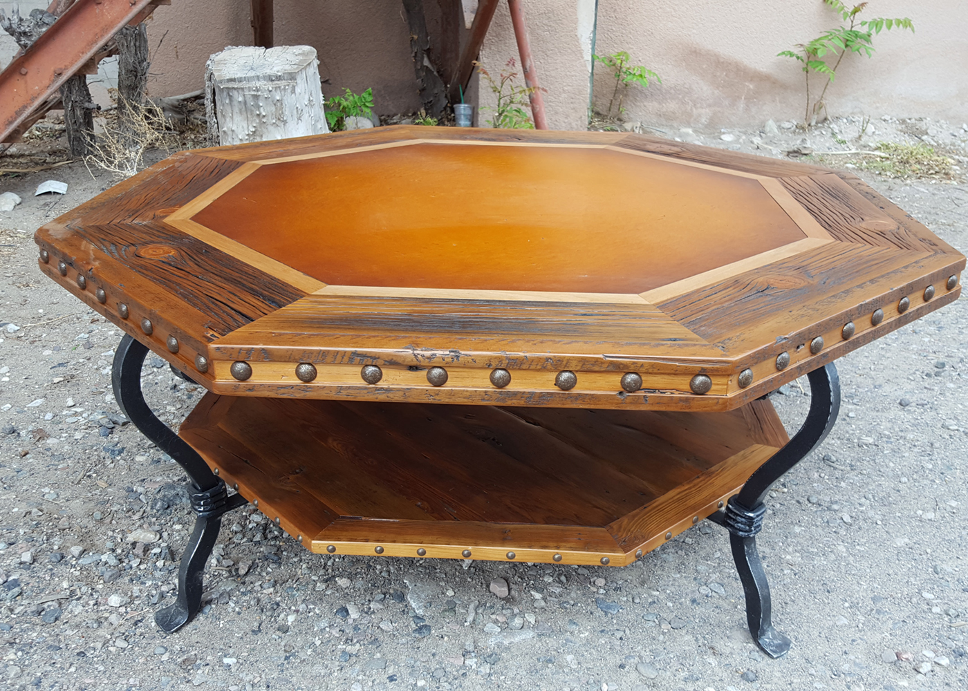 Signature Octagonal Cocktail Table - Rustic Reclaimed Wood Furniture