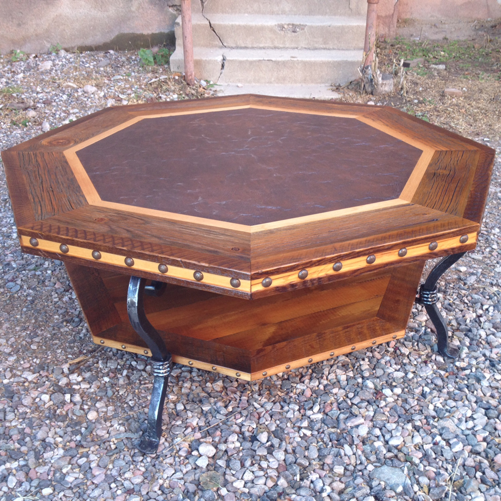 Signature Octagonal Cocktail Table - Rustic Reclaimed Wood Furniture