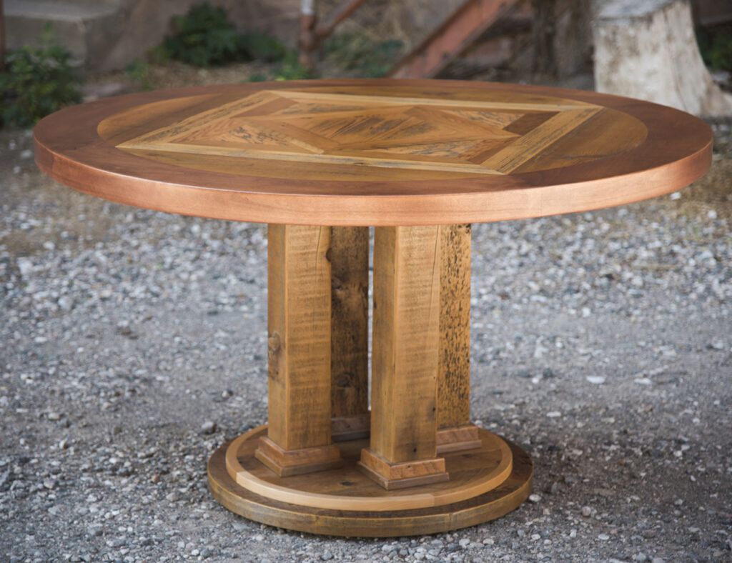 Ghostwood Round Dining Table - Rustic Reclaimed Wood Furniture